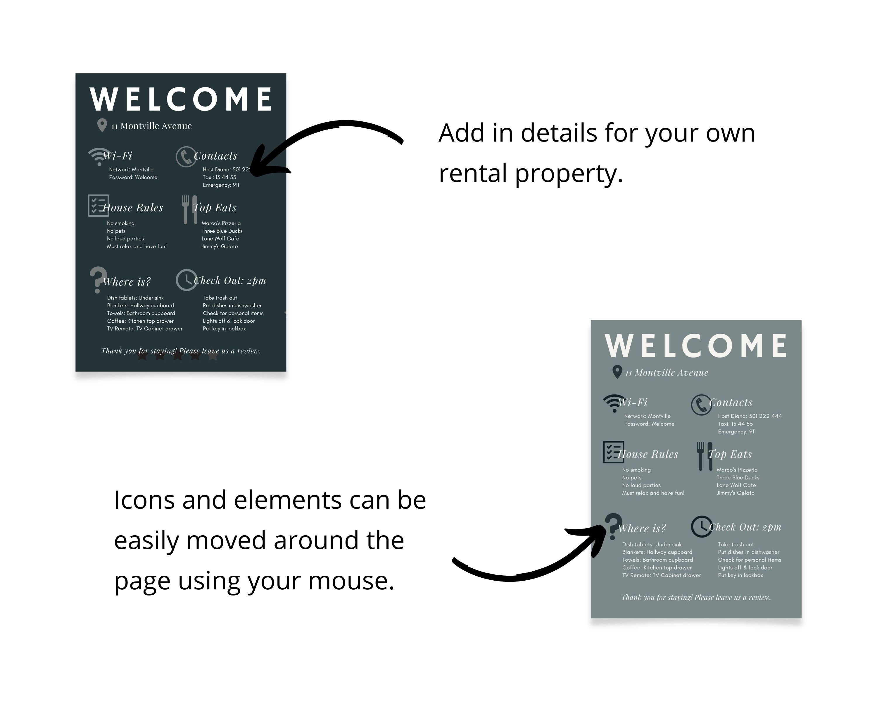 Airbnb Welcome Sign | Airbnb Template | Airbnb Signage | Airbnb Signs ...