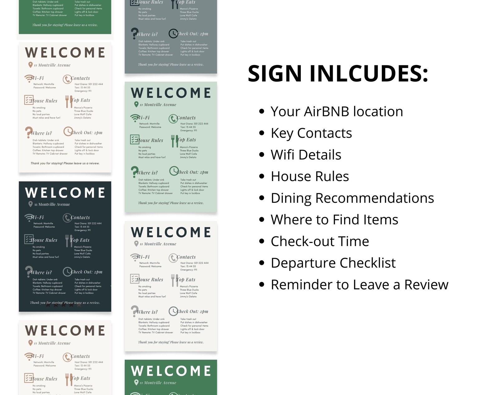 Airbnb Welcome Sign | Airbnb Template | Airbnb Signage | Airbnb Signs ...