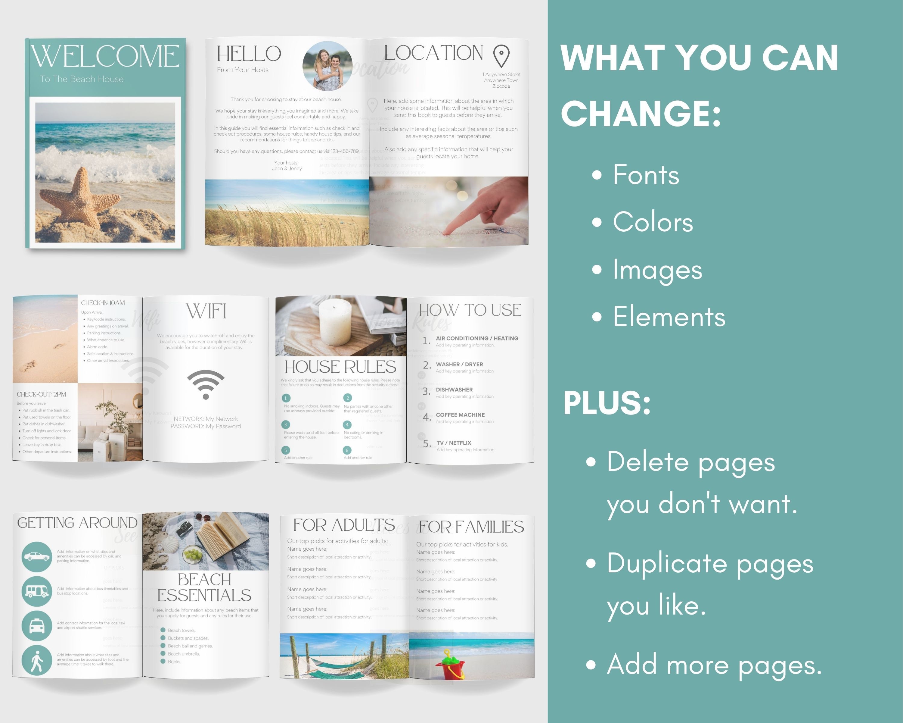 Airbnb Welcome Book Beach House, Airbnb Beach Theme, Airbnb Template ...