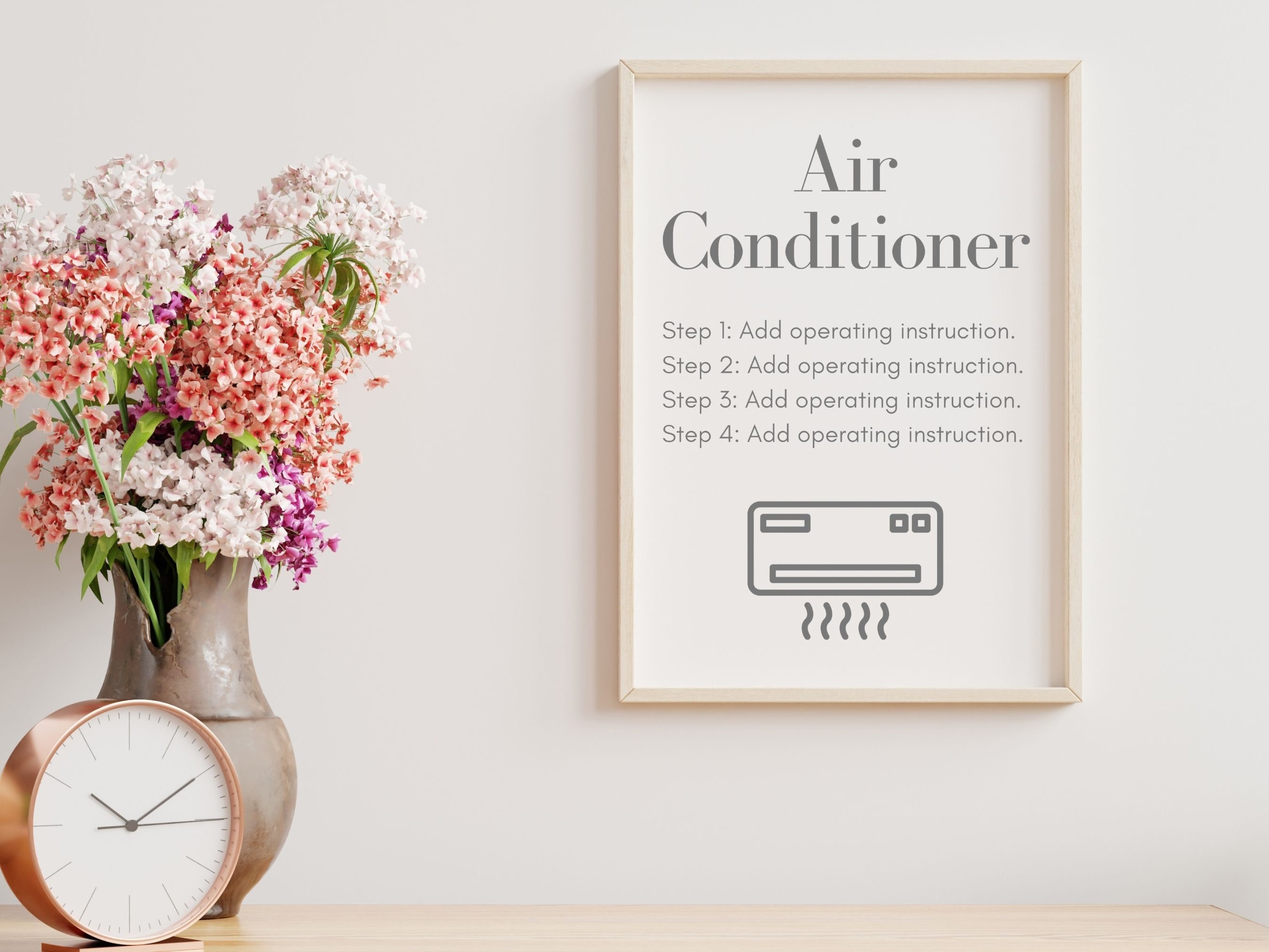 Airbnb Air Conditioner Sign | Airbnb Air Conditioner Instructions ...