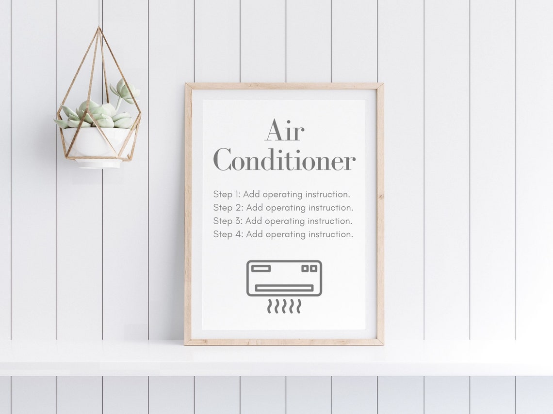 Airbnb Air Conditioner Sign | Airbnb Air Conditioner Instructions ...