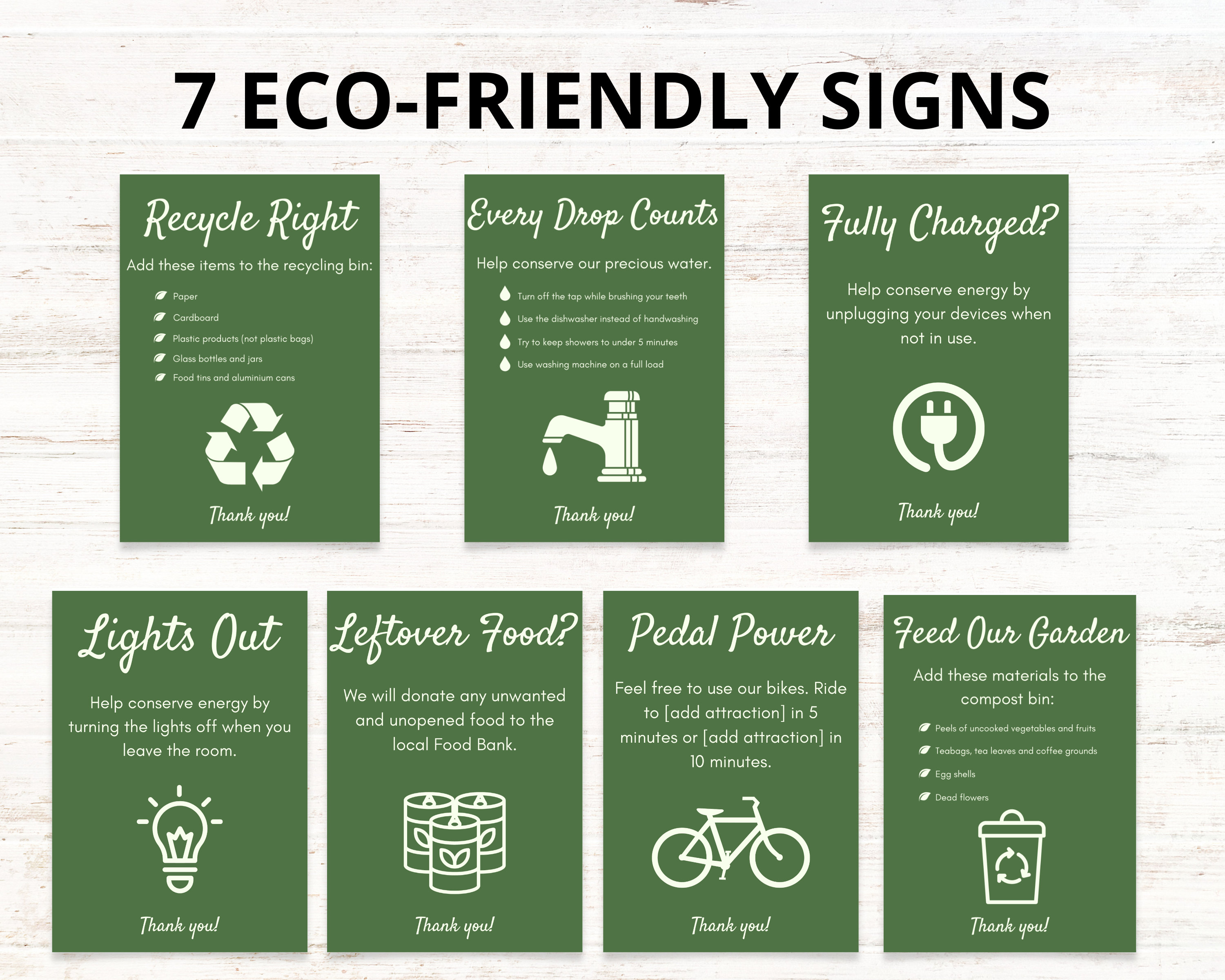 Eco-friendly Airbnb Sign Bundle | Airbnb Signage | Signs for Rental ...