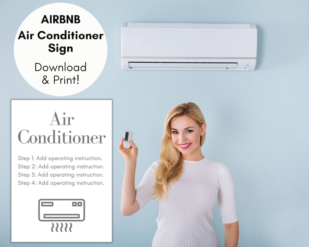 Airbnb Air Conditioner Sign | Airbnb Air Conditioner Instructions ...