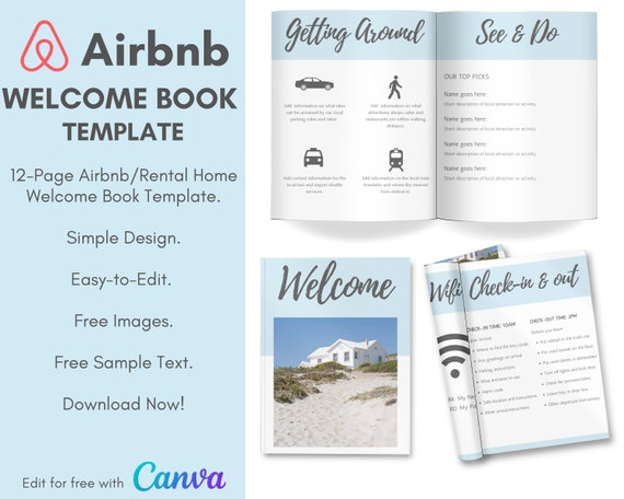 Airbnb Welcome Book Airbnb Template Airbnb Guide Book - Etsy