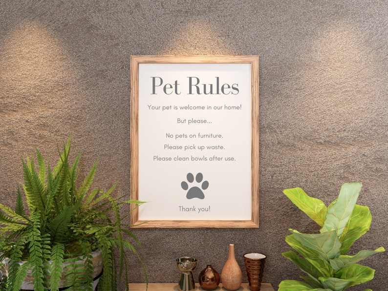 Airbnb Pet Rules Sign Template, Editable Airbnb Pet Sign, Airbnb Rules ...