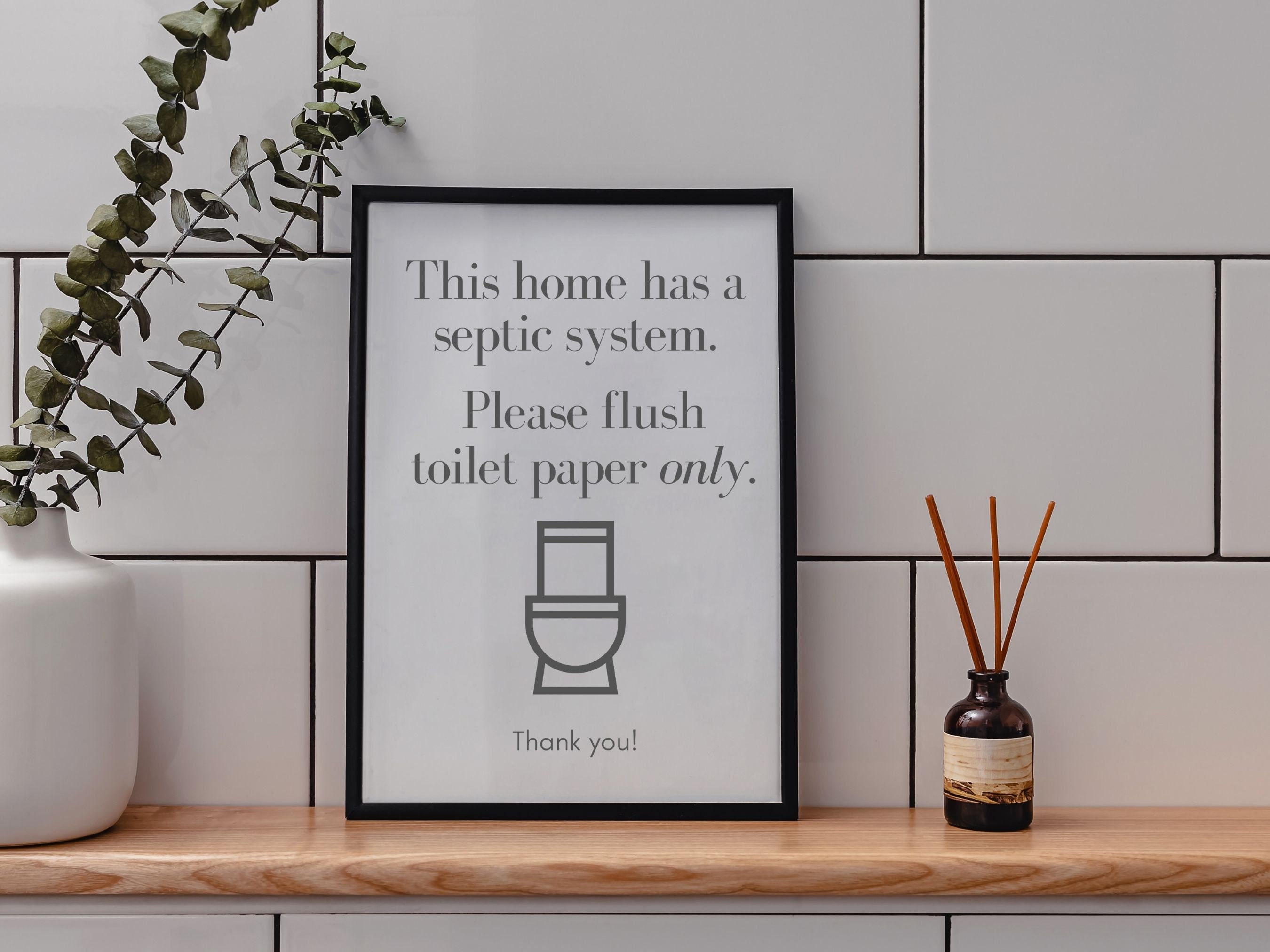 Airbnb Septic System Sign | Airbnb Flush Sign | Airbnb Toilet Sign ...