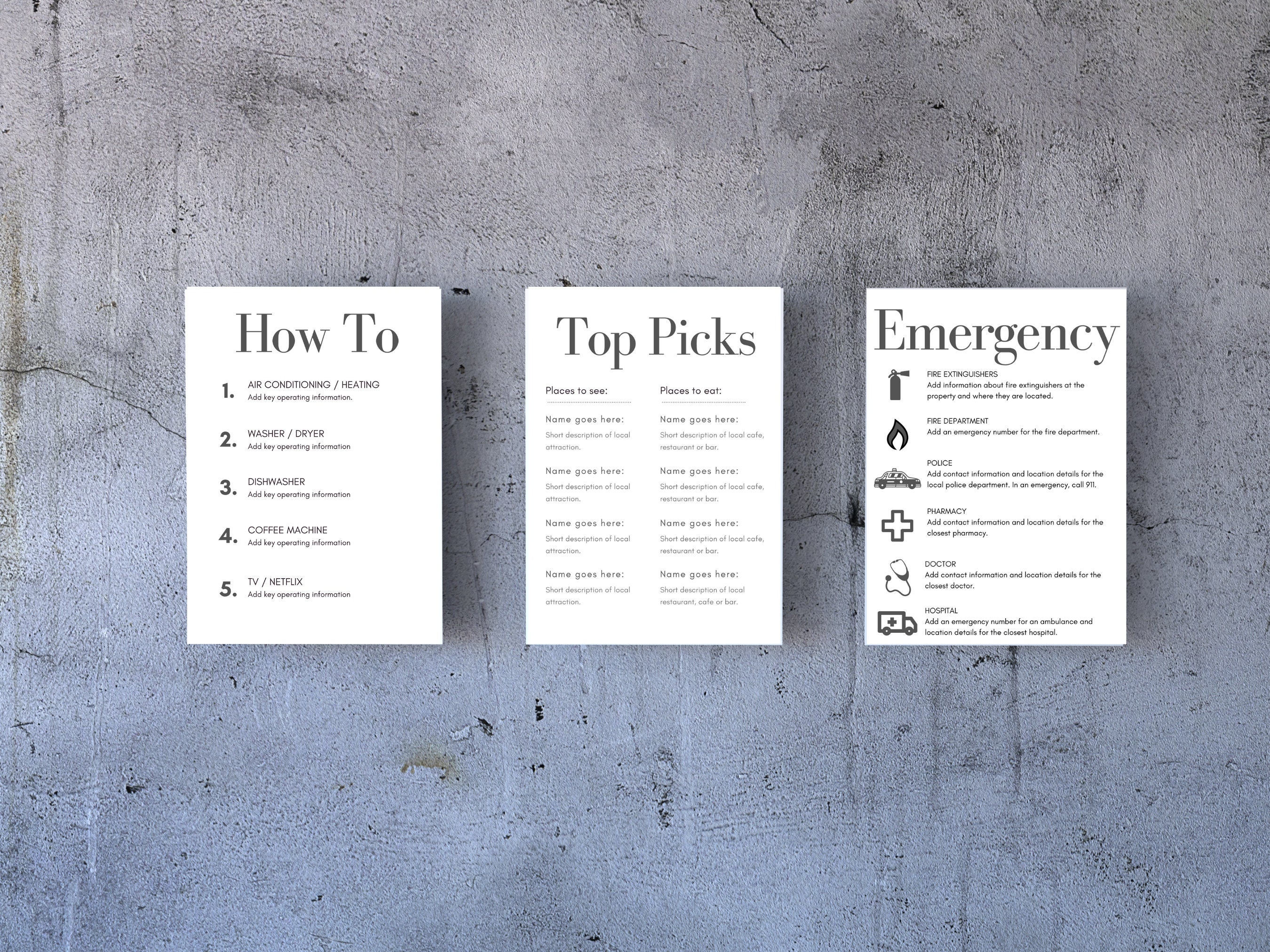 Airbnb Sign Bundle Airbnb Signage Signs for Rental Home - Etsy UK