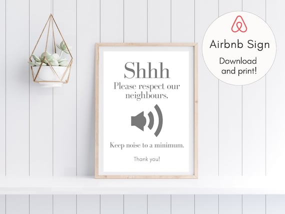 Airbnb Quiet Please Sign Airbnb Noise Rules Sign Airbnb - Etsy