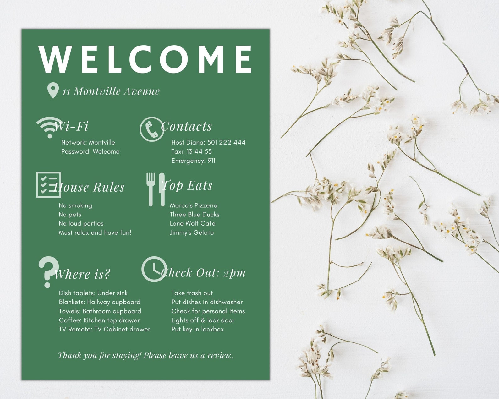 Airbnb Welcome Sign | Airbnb Template | Airbnb Signage | Airbnb Signs ...