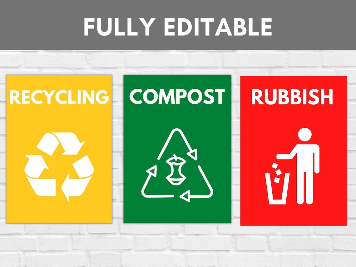 Airbnb Signs | Recycling Rubbish Compost Signs | Editable Airbnb ...