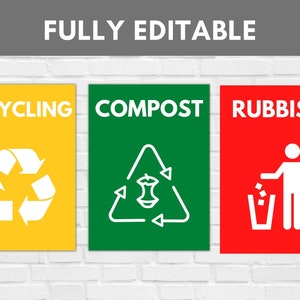 Airbnb Signs | Recycling Rubbish Compost Signs | Editable Airbnb ...