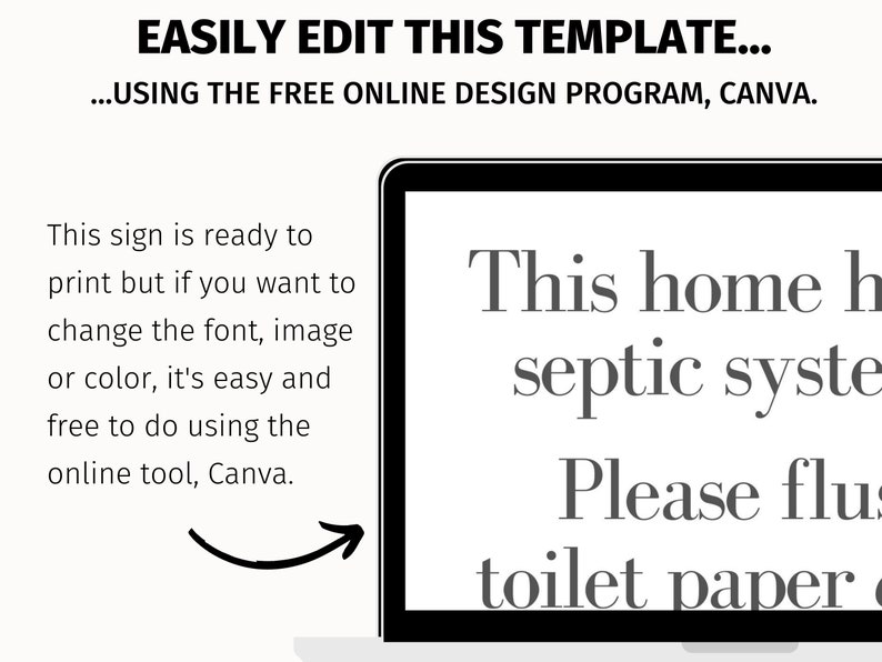 Airbnb Septic System Sign | Airbnb Flush Sign | Airbnb Toilet Sign ...