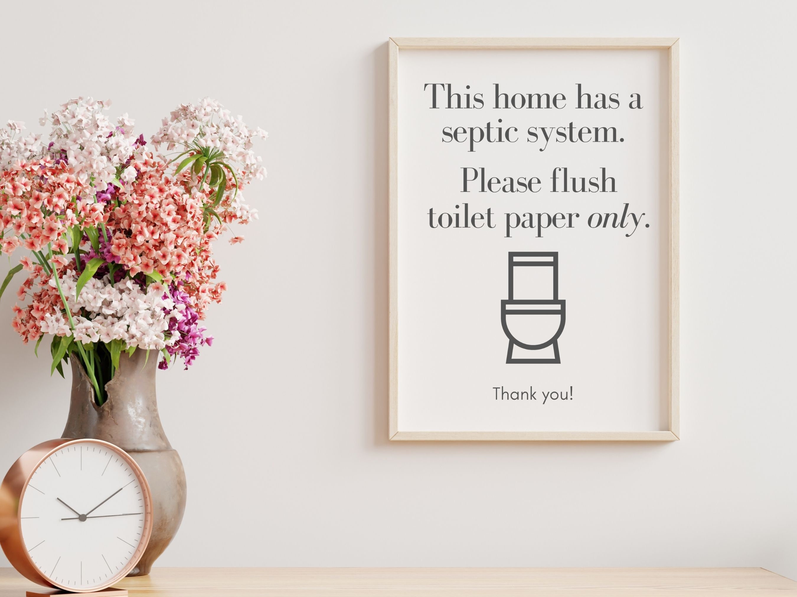 Airbnb Septic System Sign | Airbnb Flush Sign | Airbnb Toilet Sign ...