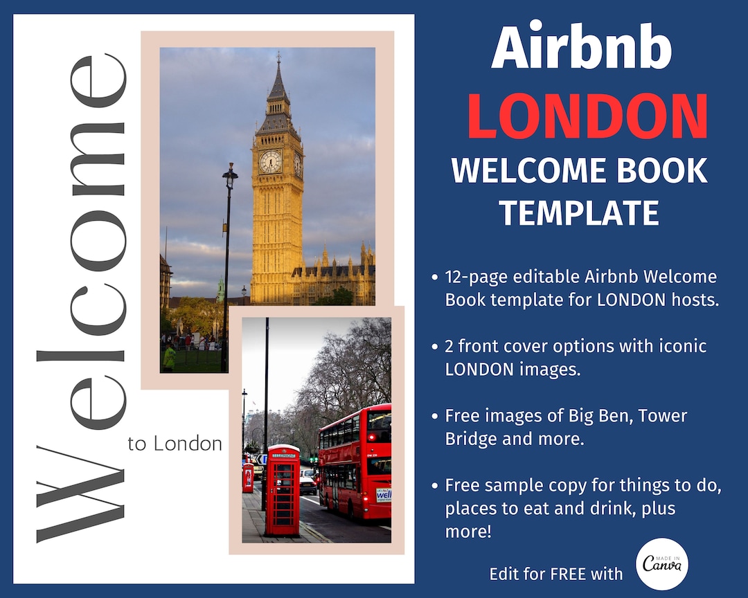 Airbnb Welcome Book LONDON THEME, London Airbnb, Template for London ...