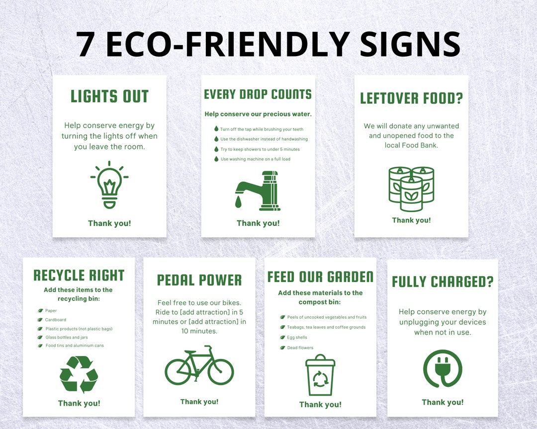 Eco-friendly Airbnb Sign Bundle | Airbnb Signage | Signs for Rental ...