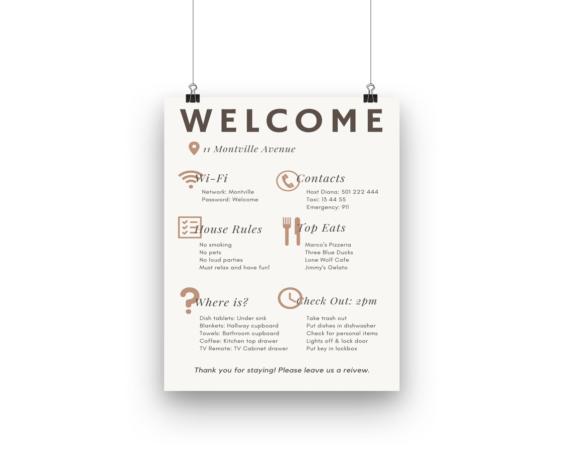 Airbnb Welcome Sign Airbnb Template Airbnb Signage - Etsy