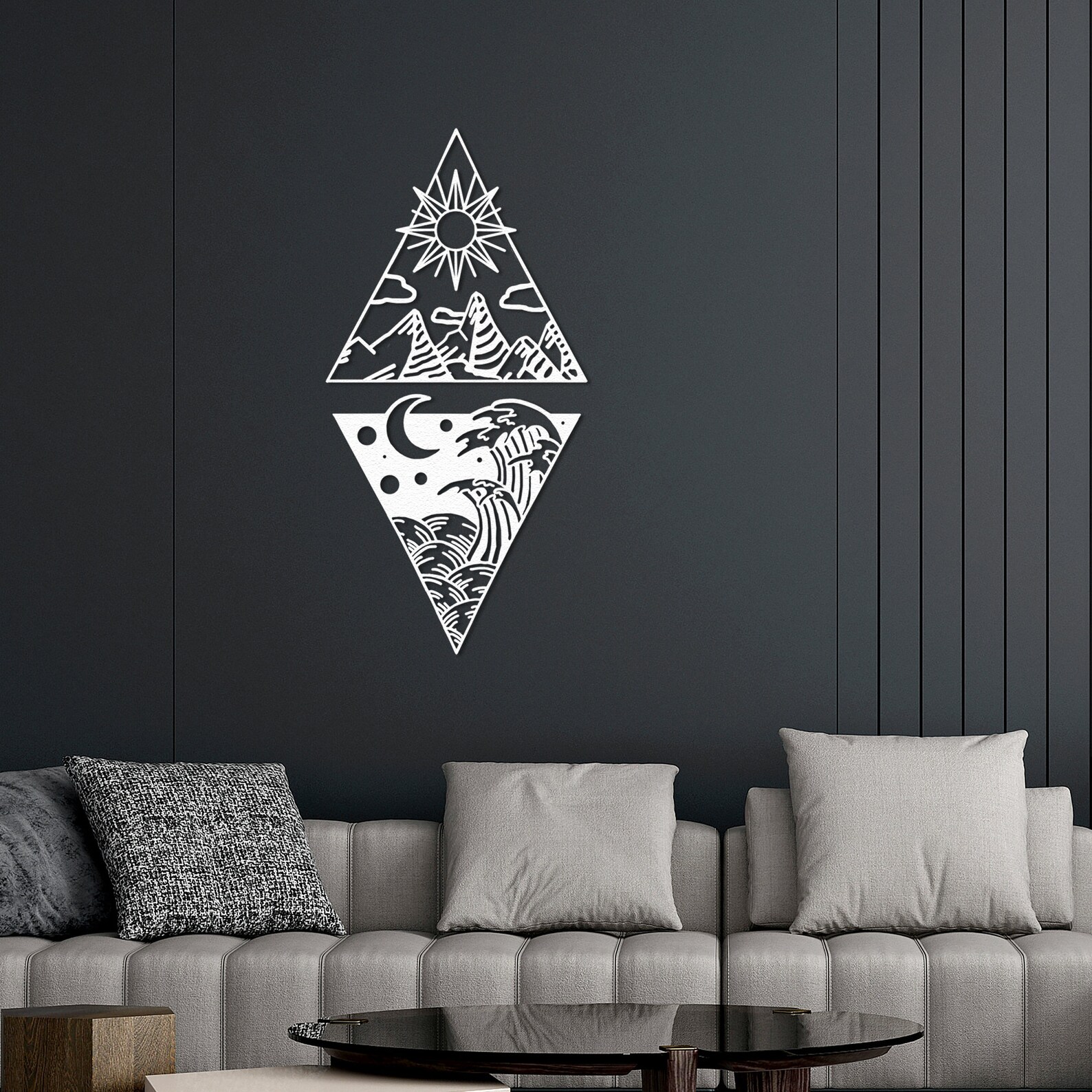 Day and Night Metal Wall Decor Moon and Sun Wall Art - Etsy