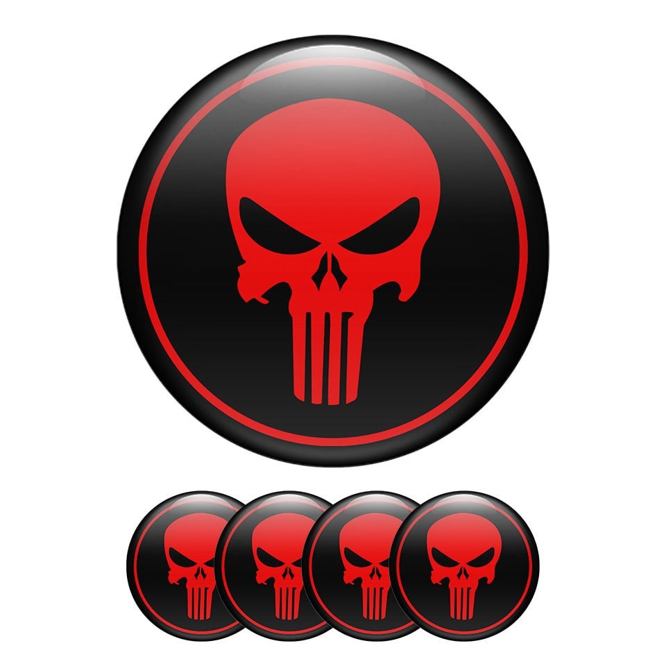Red Punisher Skull Logo