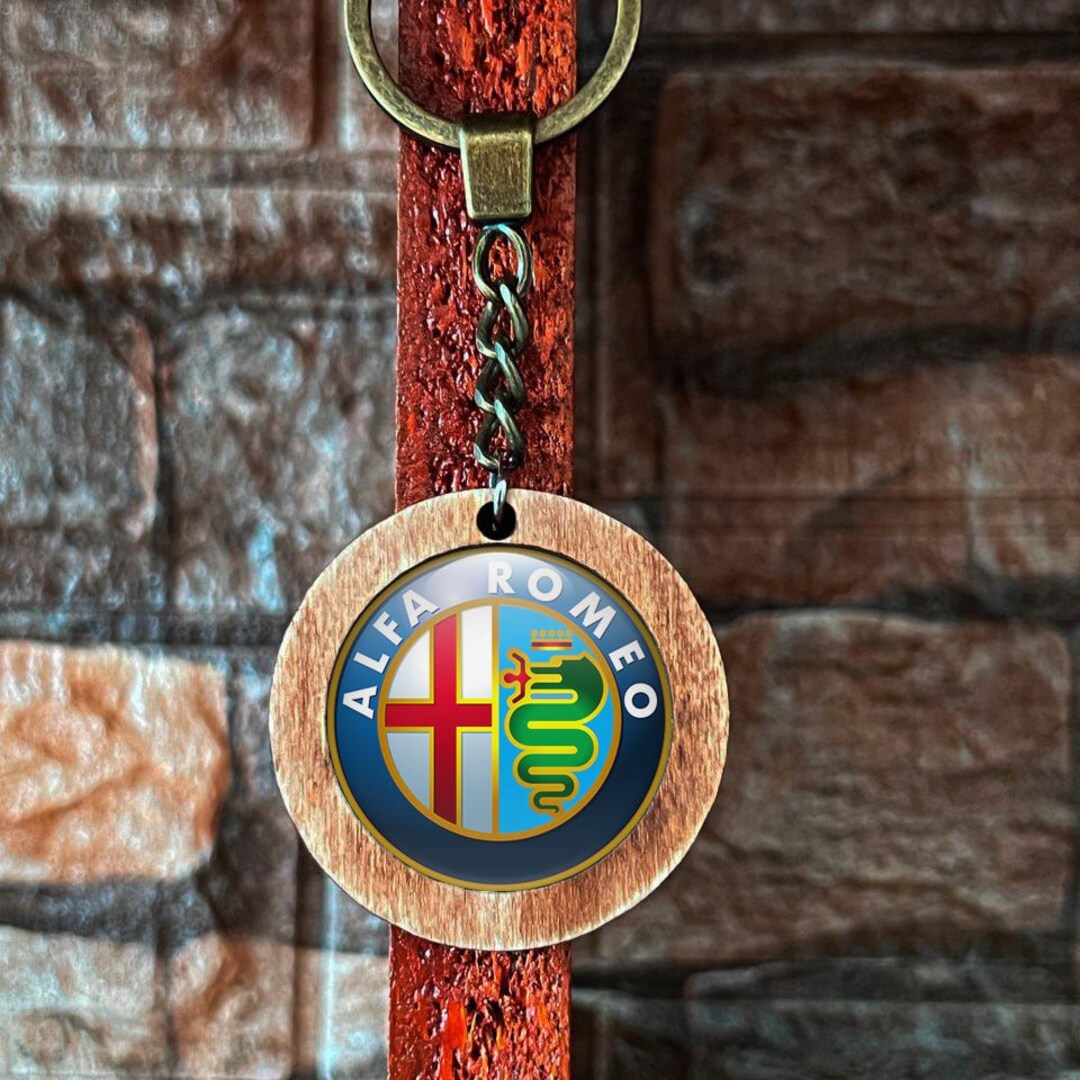 Hadmede Wood Alfa Romeo Emblem Keychain Gift Idea Keyring - Etsy
