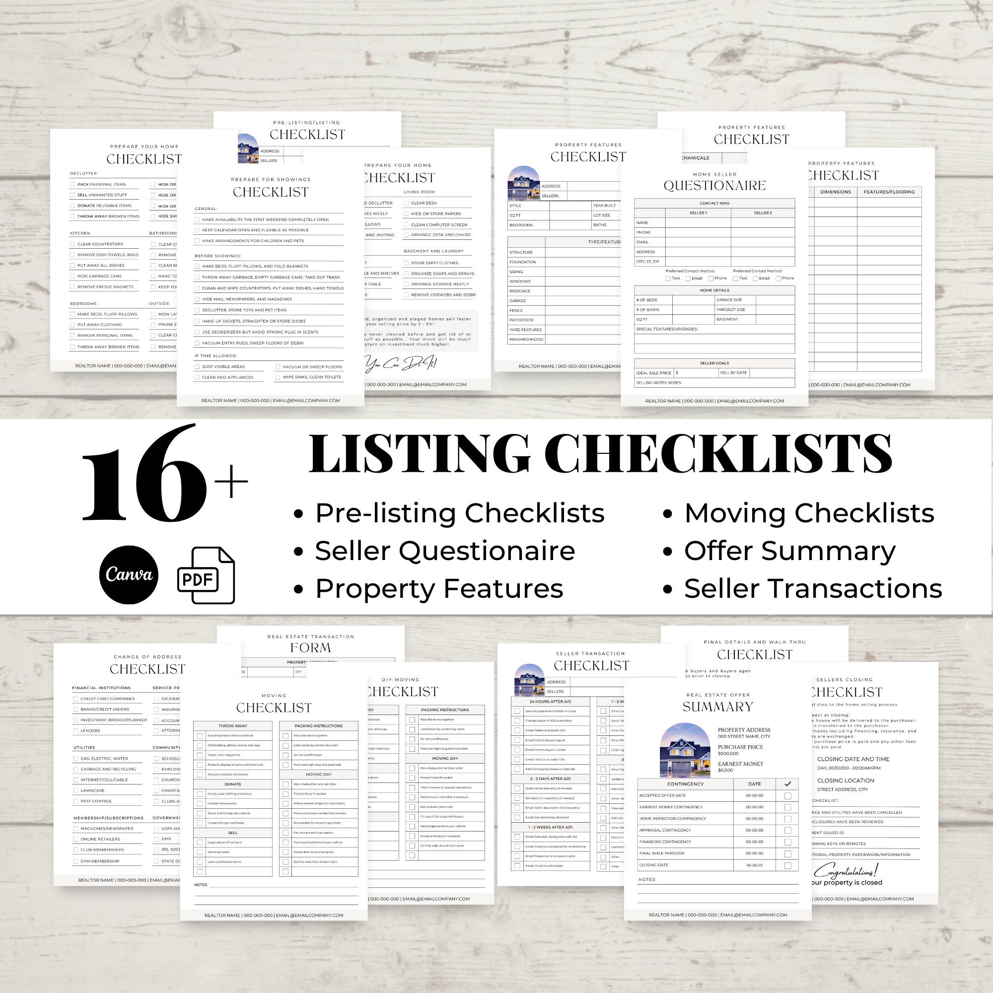 Real Estate Listing Agent Checklist Template Bundle | Checklists for ...