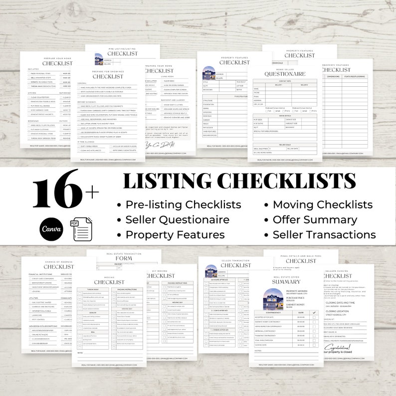 Real Estate Transaction Checklists Template Bundle | Buyer and Seller ...