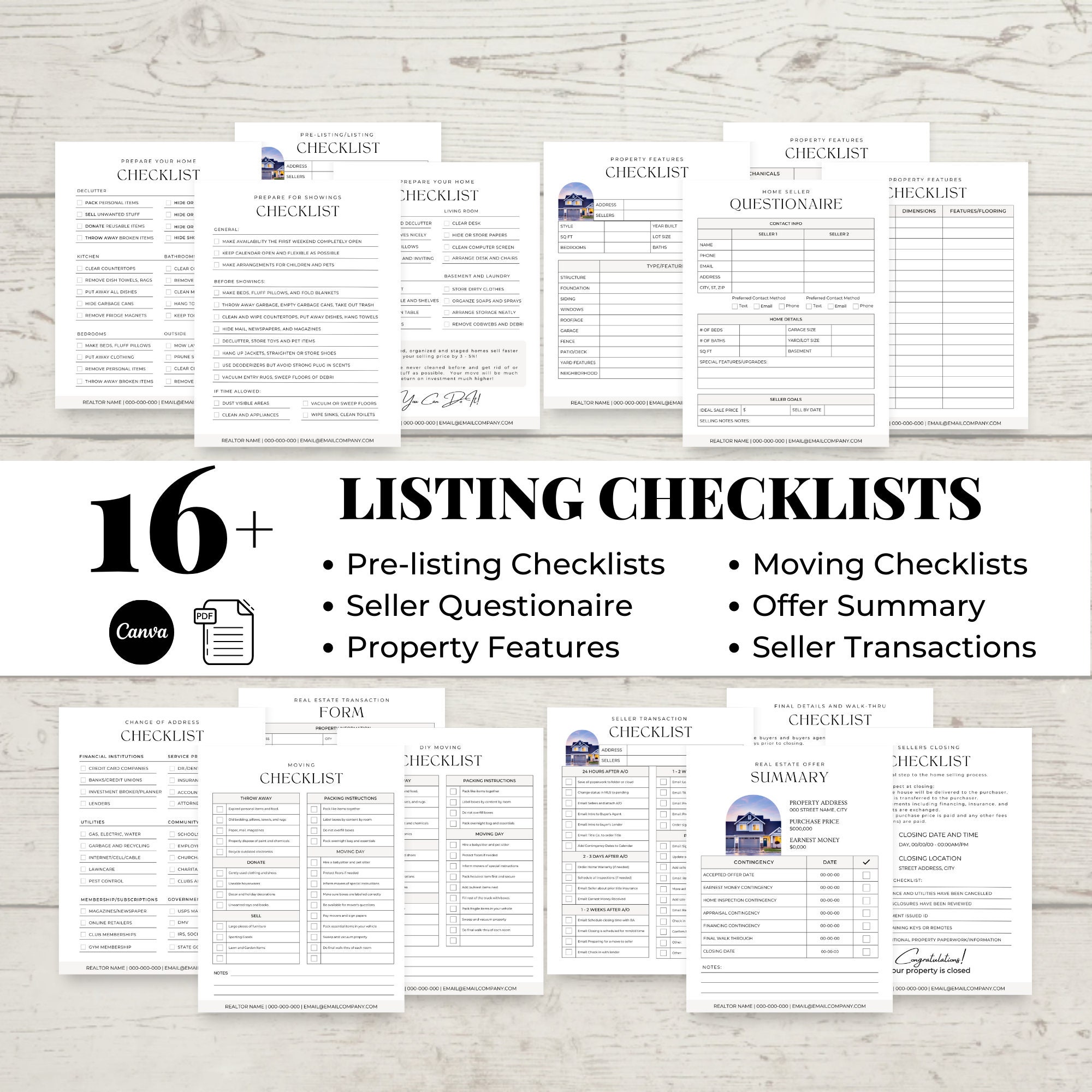 Real Estate Transaction Checklists Template Bundle | Buyer and Seller ...