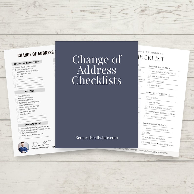 Change of Address Checklist, Real Estate Template, Printable, Editable ...