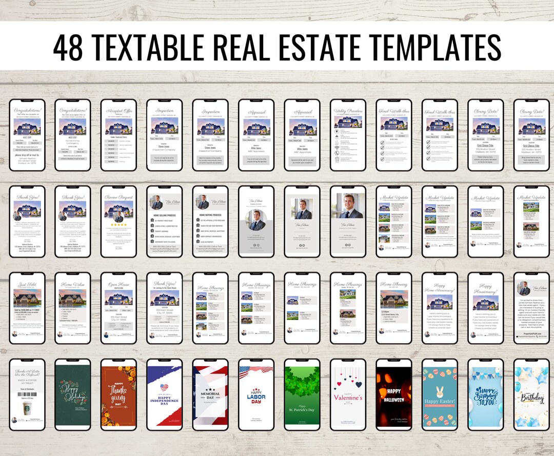 Real Estate Marketing Templates, Textable Real Estate, Digital Real ...