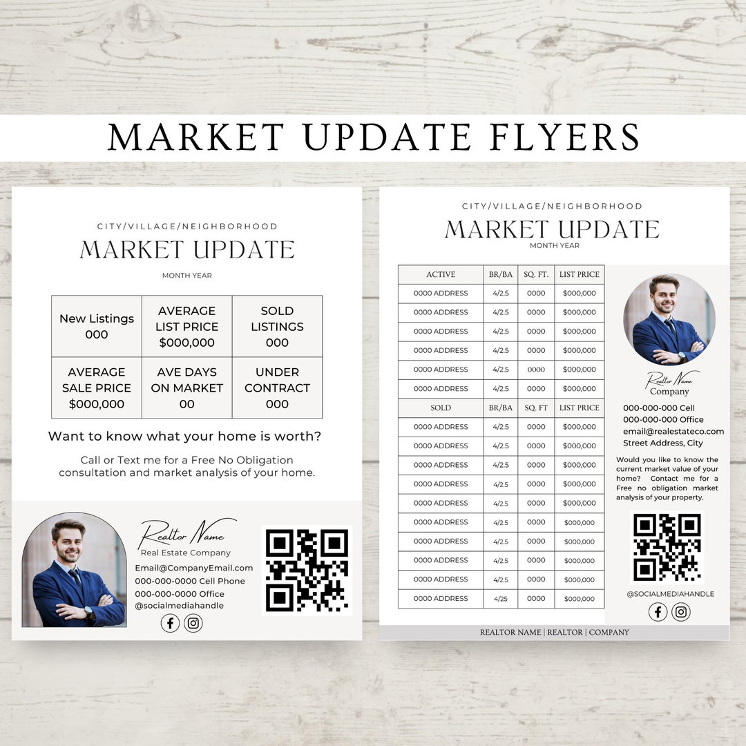 Market Update Real Estate Flyer Template | Realtor Prospecting Letter ...