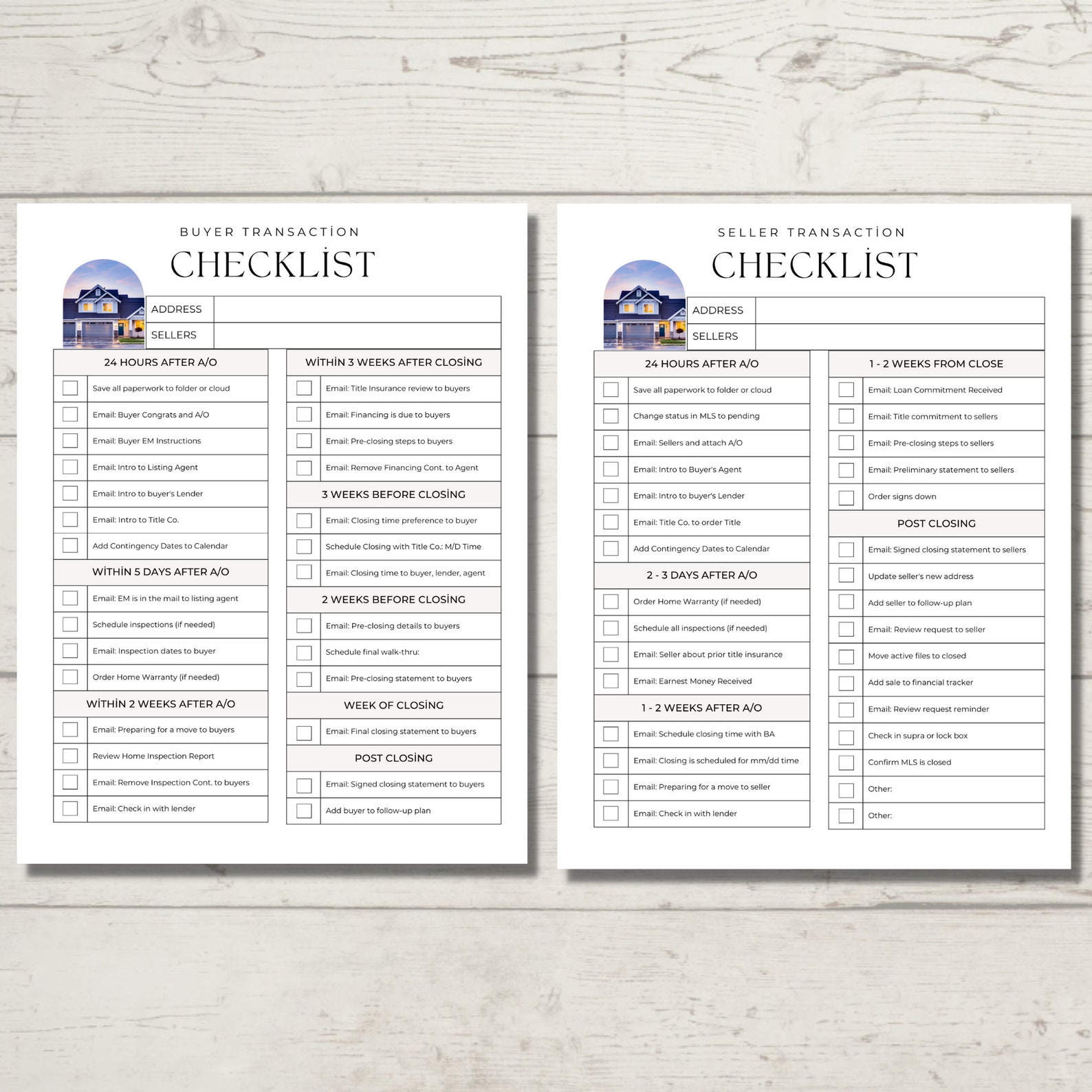 Real Estate Transaction Checklist Template for Buyers and Sellers ...
