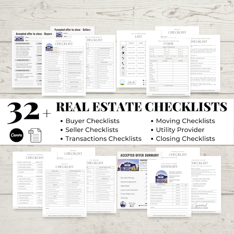 Real Estate Transaction Checklists Template Bundle | Buyer and Seller ...