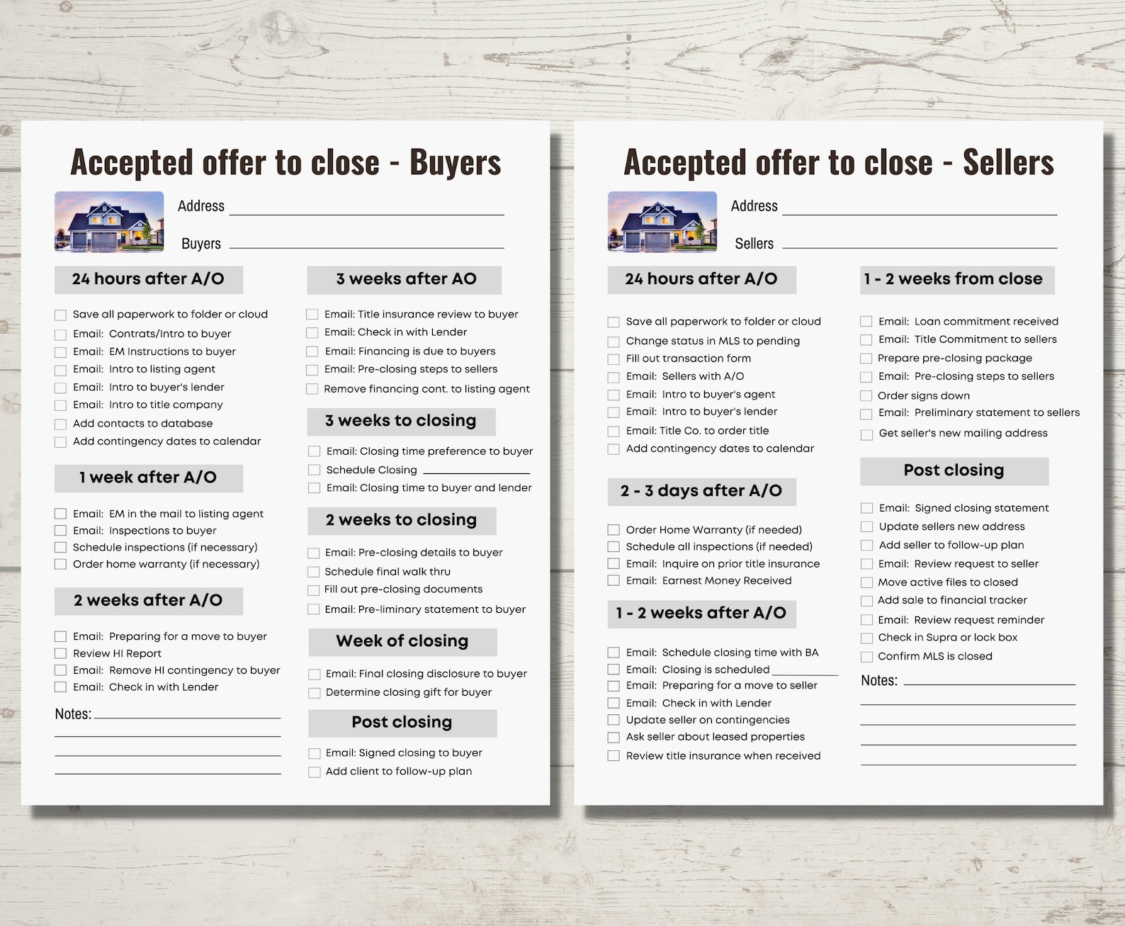 Real Estate Transaction Checklist Template for Buyers and Sellers ...