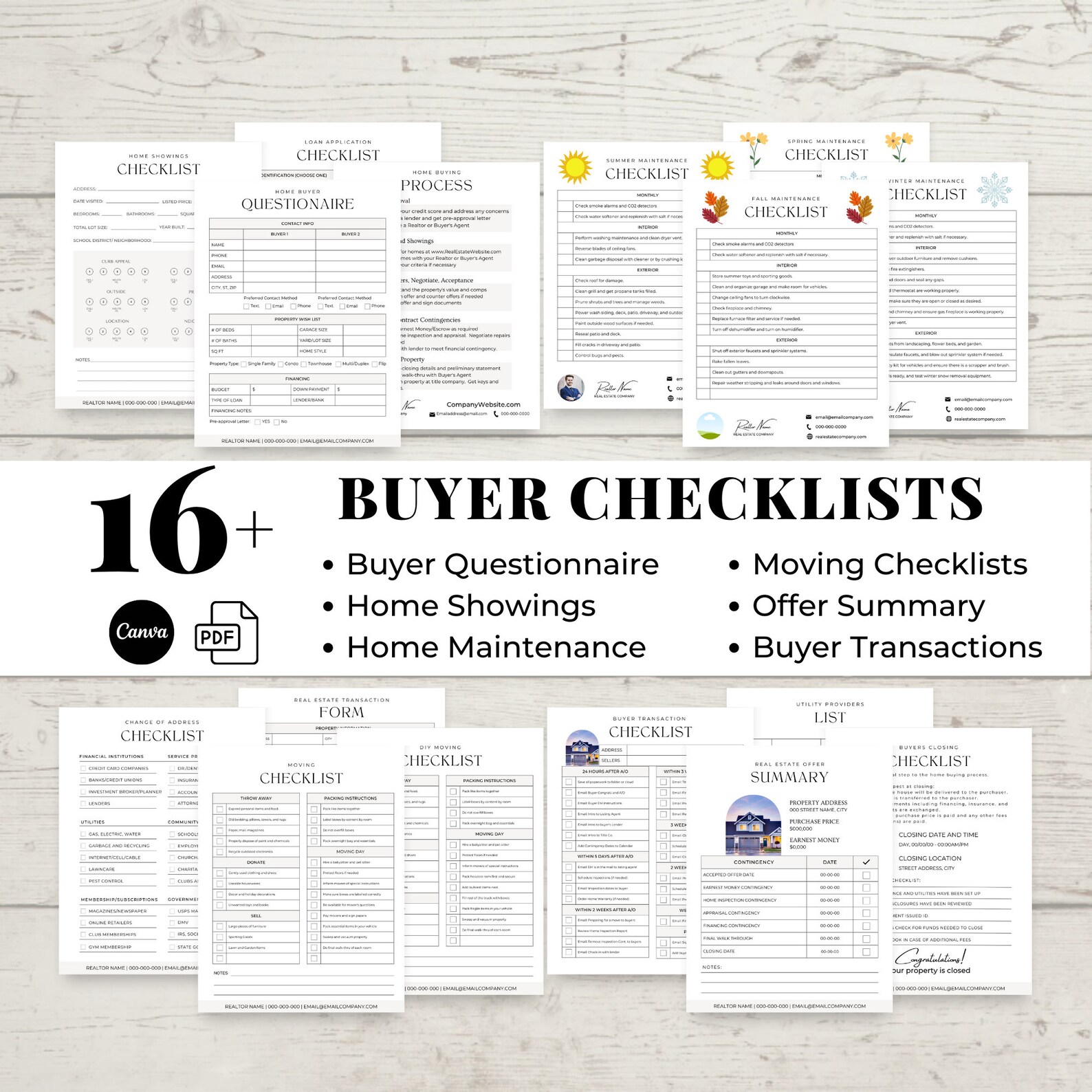 Real Estate Transaction Checklists Template Bundle | Buyer and Seller ...