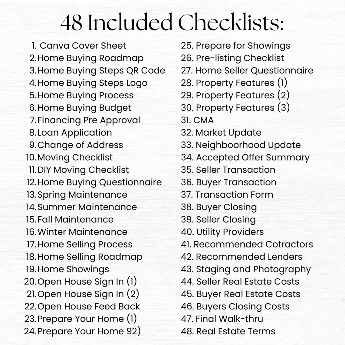 Real Estate Checklist Template Bundle | Checklists for Realtors | Home ...