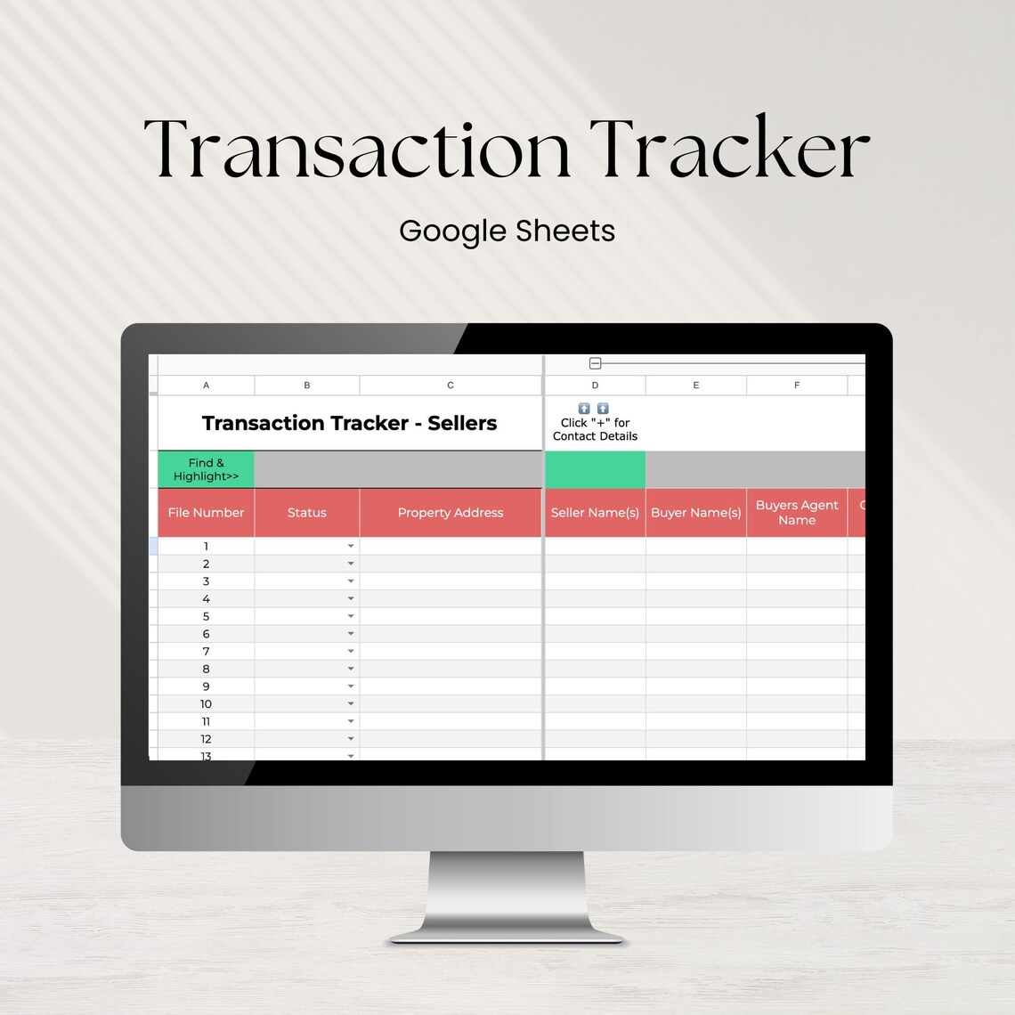 Real Estate Transaction Tracker | Transaction Coordinator Checklist ...