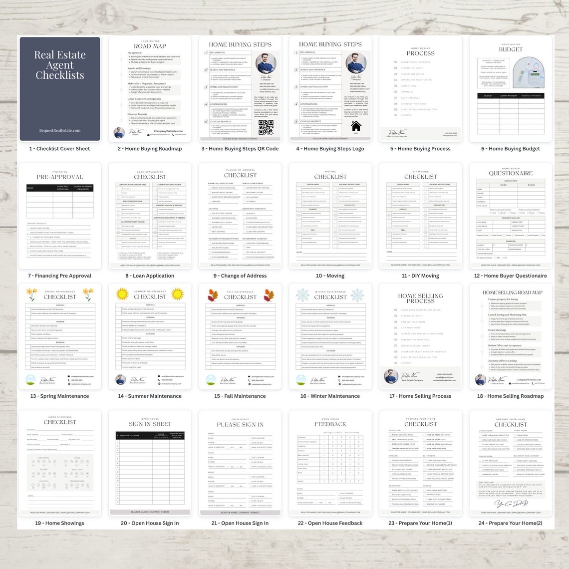 Real Estate Checklist Template Bundle | Checklists for Realtors | Home ...