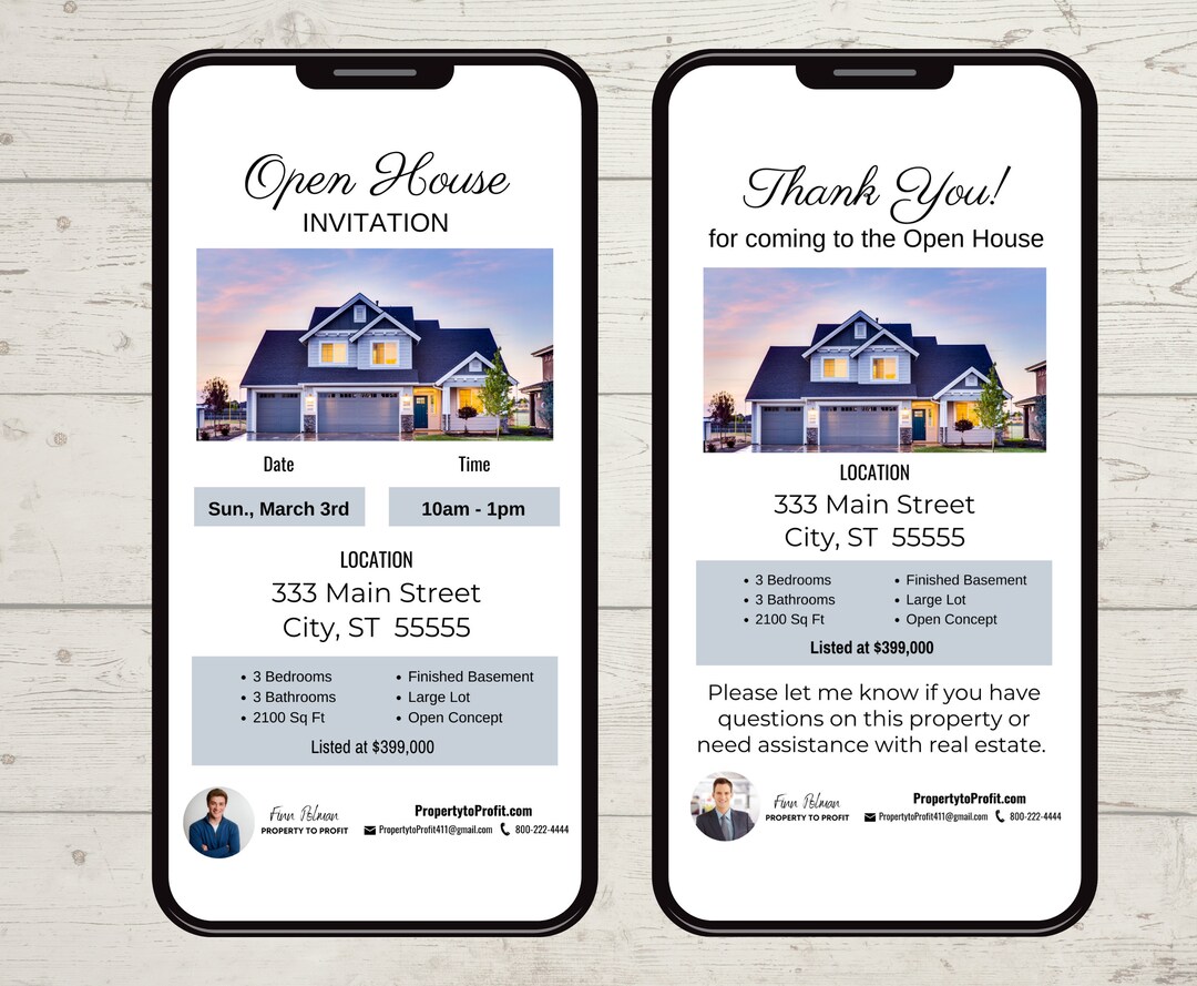 Textable Real Estate Open House Invite and Thank You Marketing ...
