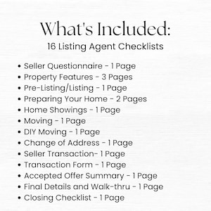 Real Estate Listing Agent Checklist Template Bundle | Checklists for ...