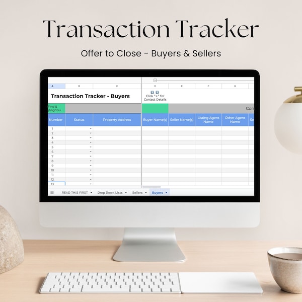Real Estate Transaction Management Sheet - Etsy