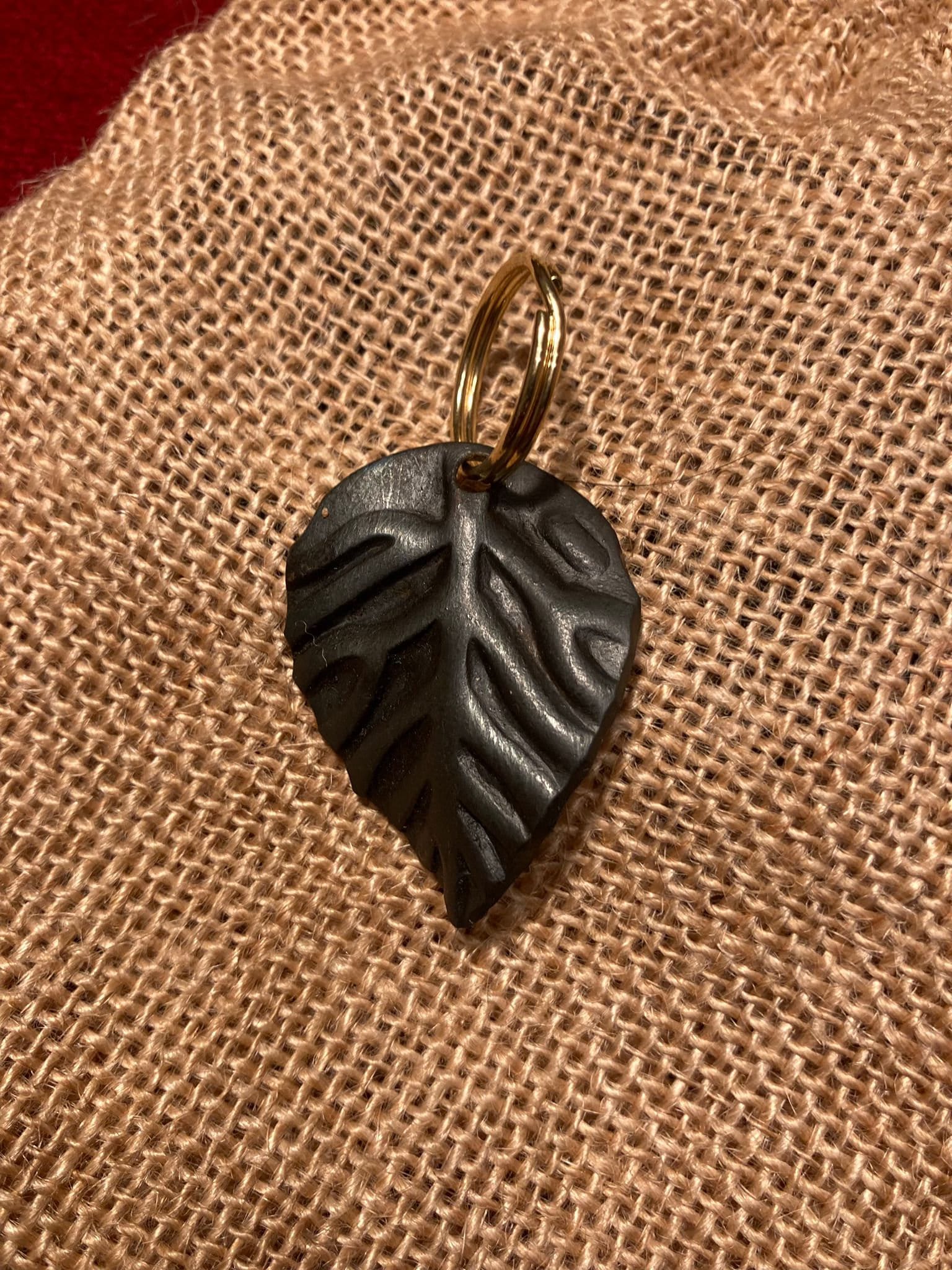 Small Hand Forged Metal Leaf Keyring - Etsy UK