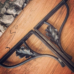 Hand Forged Oak Leaf Shelf Brackets - Etsy