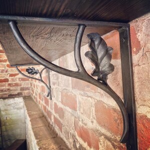 Hand Forged Oak Leaf Shelf Brackets - Etsy