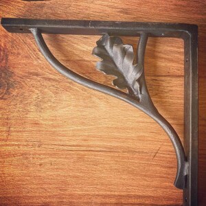 Hand Forged Oak Leaf Shelf Brackets - Etsy
