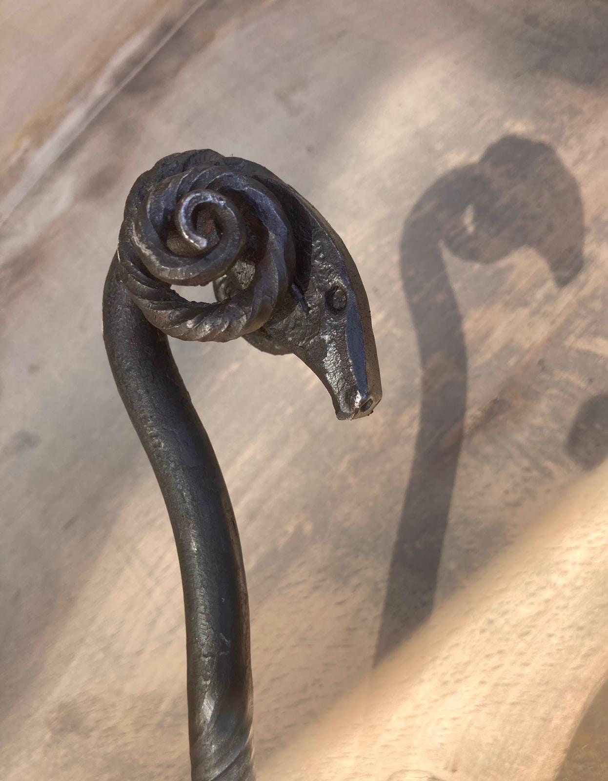 Hand Forged Metal Ram Head Fire Poker - Etsy UK