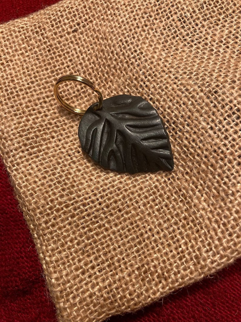 Small Hand Forged Metal Leaf Keyring - Etsy UK