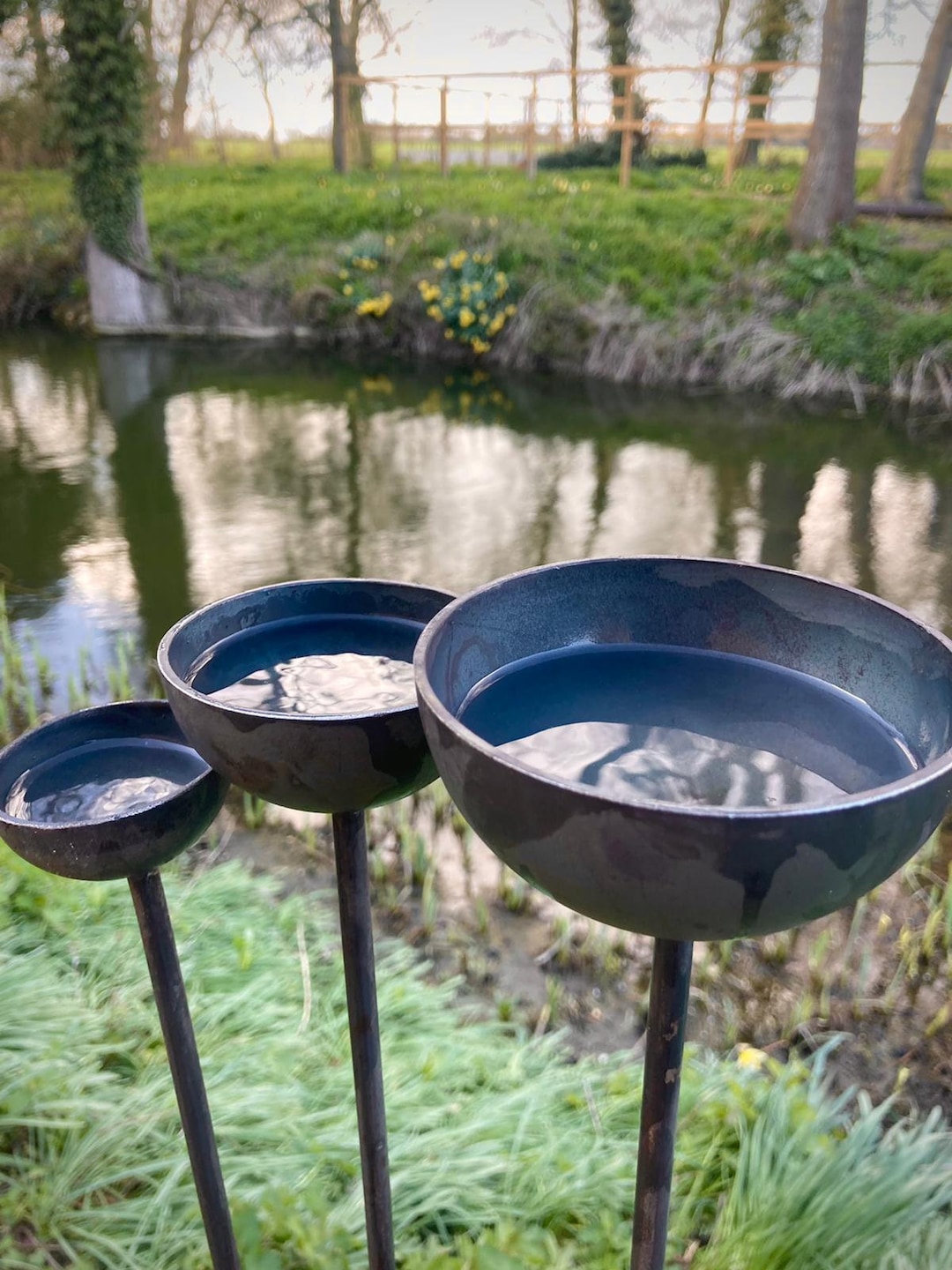 Trio of Hand Forged Metal Water Catchers - Etsy UK
