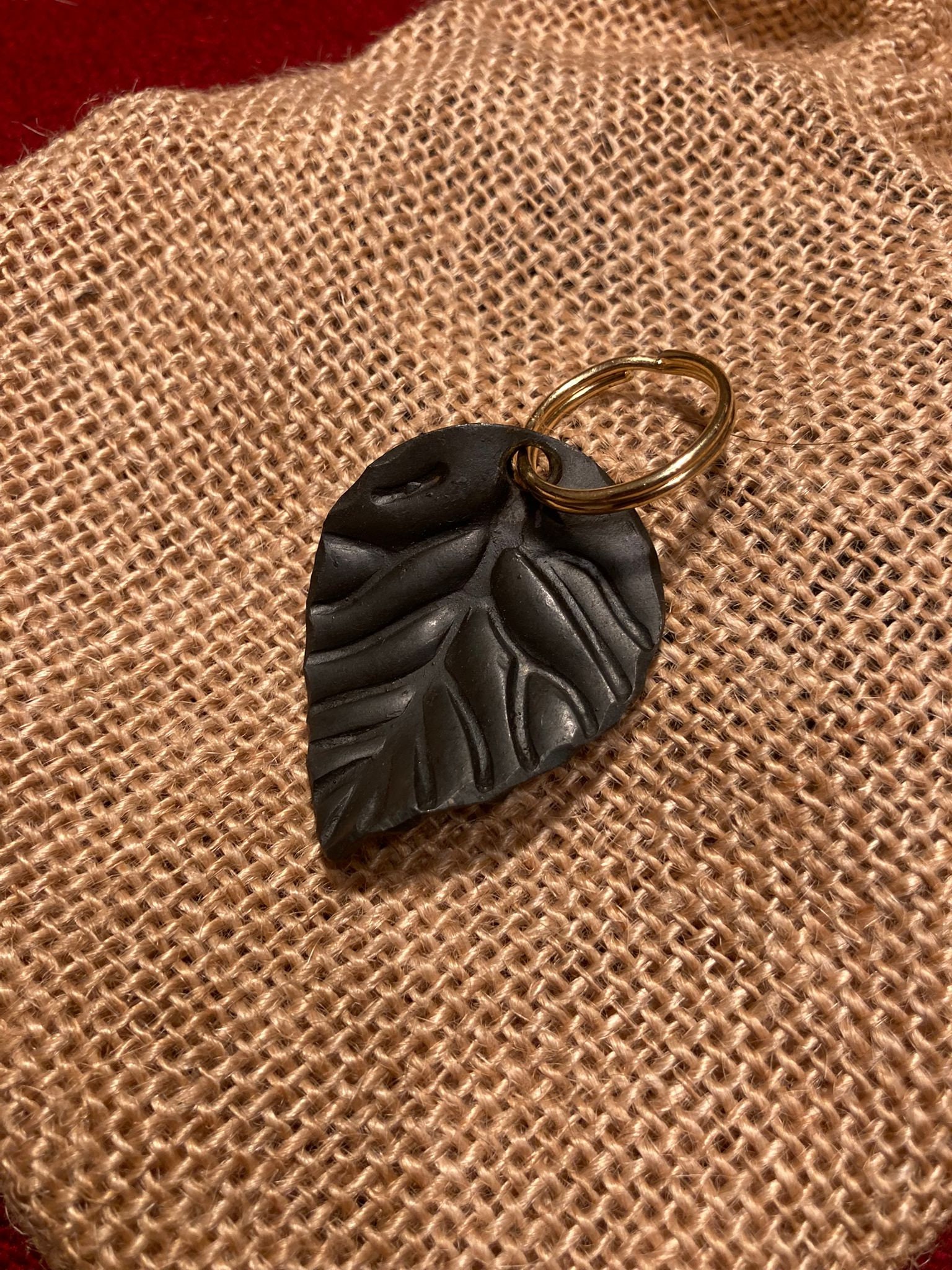 Small Hand Forged Metal Leaf Keyring - Etsy UK