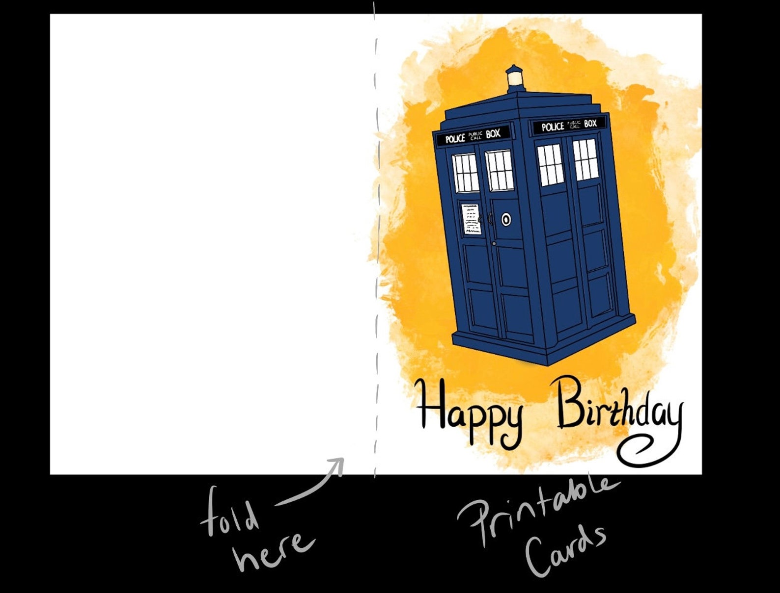 PRINTABLE Doctor Who TARDIS Birthday Card - Etsy