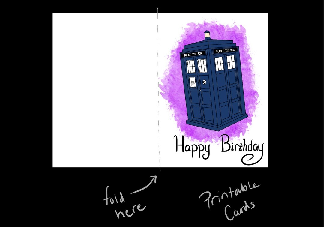 PRINTABLE Doctor Who TARDIS Birthday Card - Etsy