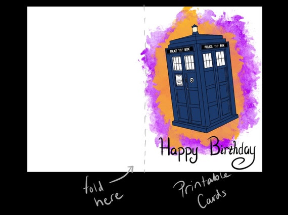 PRINTABLE Doctor Who TARDIS Birthday Card - Etsy